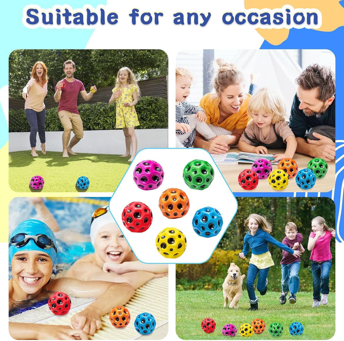 Pack of 3 Enigma- Bouncy Ball Playable Moon Shape Porous Bouncy Ball K ...